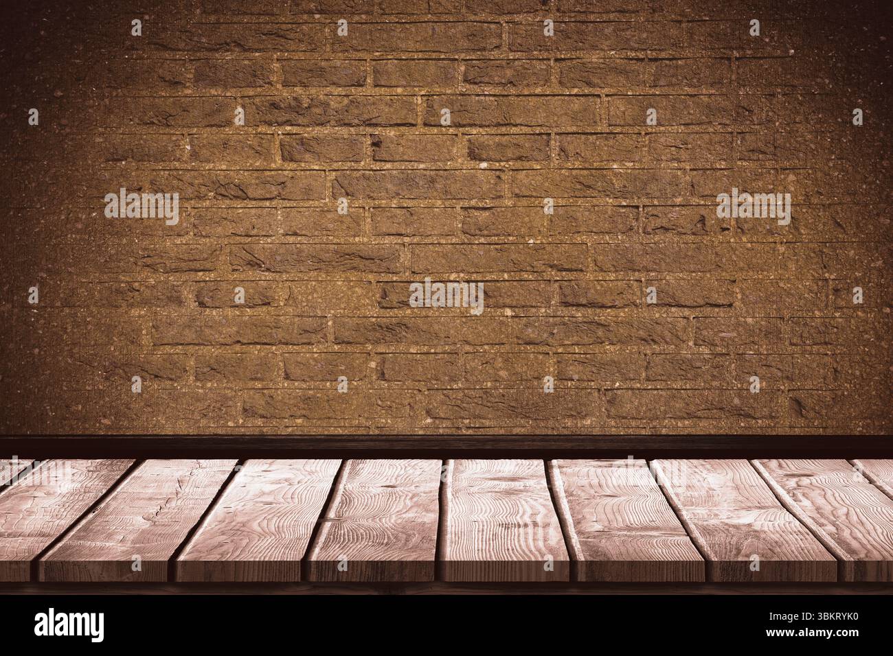 Table and brick wall hi-res stock photography and images - Alamy