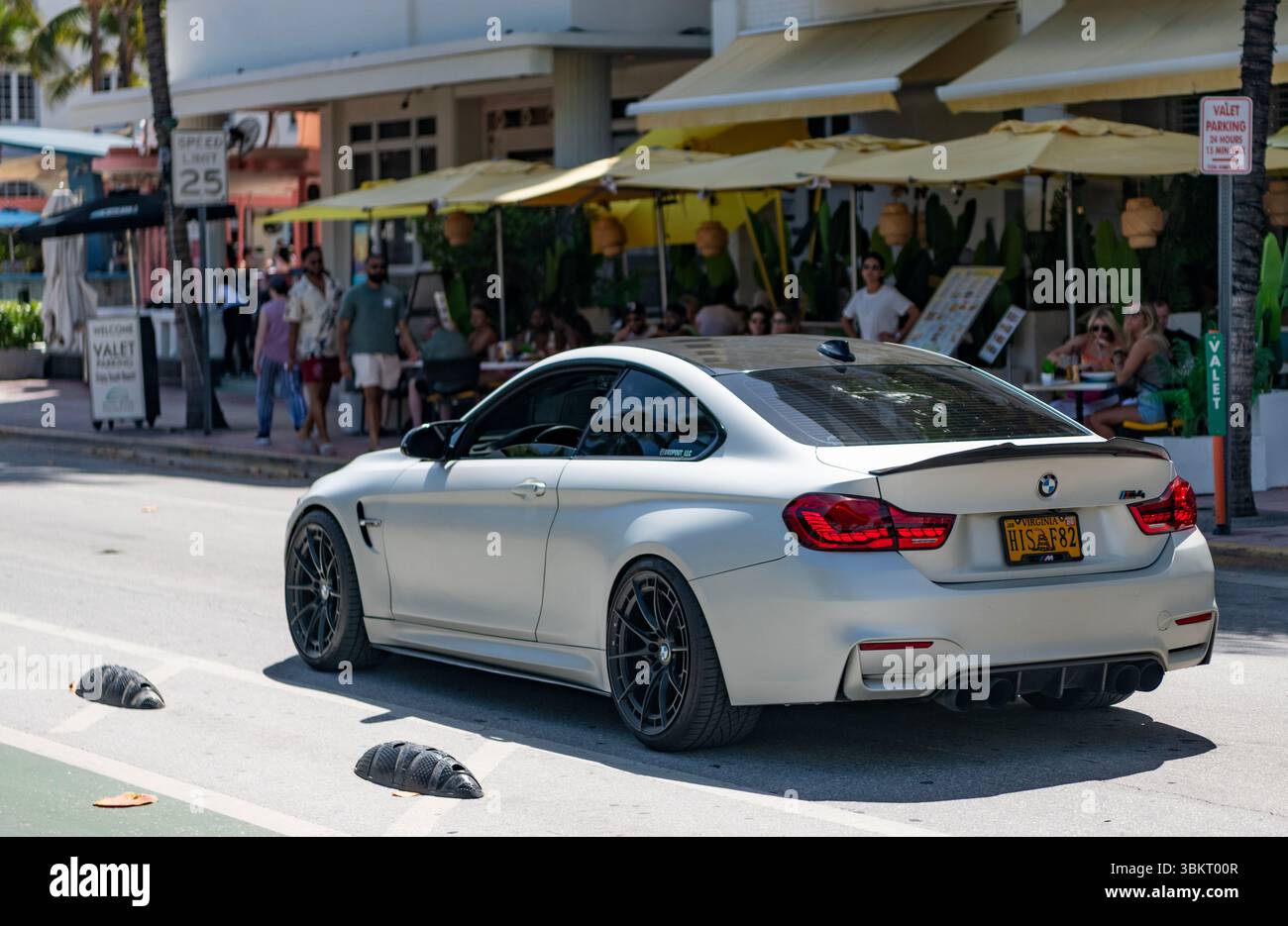 Miami, Florida, USA - April 04, 2025: BMW M4 F82 coupe car. Luxury coupe car BMW M4 F82. Car BMW ...