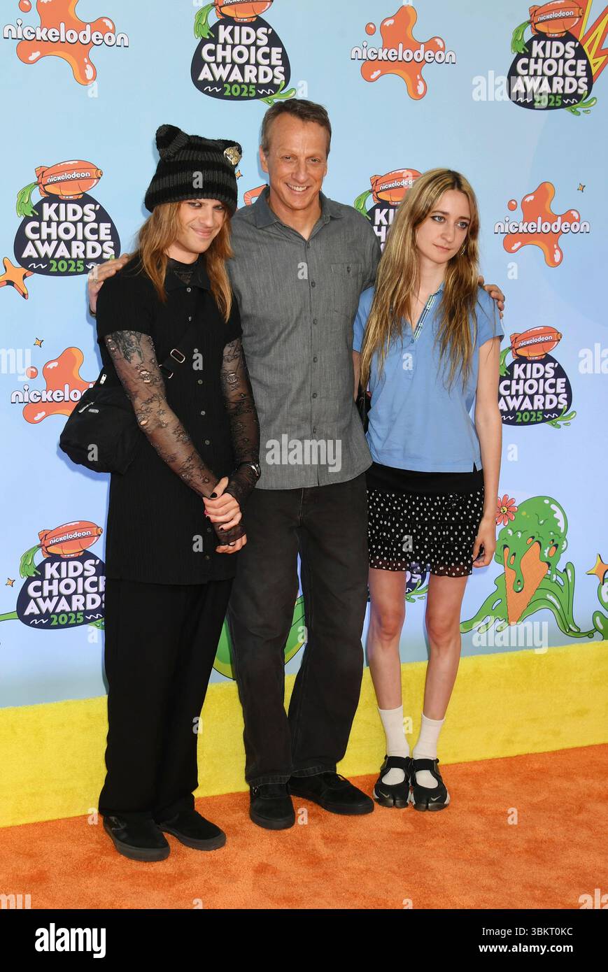SANTA MONICA, CALIFORNIA - JUNE 21: (L-R) Spencer Hawk, Tony Hawk and ...