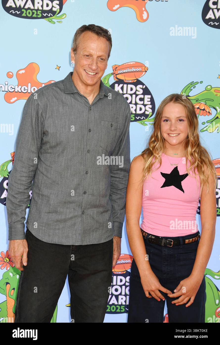 SANTA MONICA, CALIFORNIA - JUNE 21: (L-R) Tony Hawk and Katelyn West ...