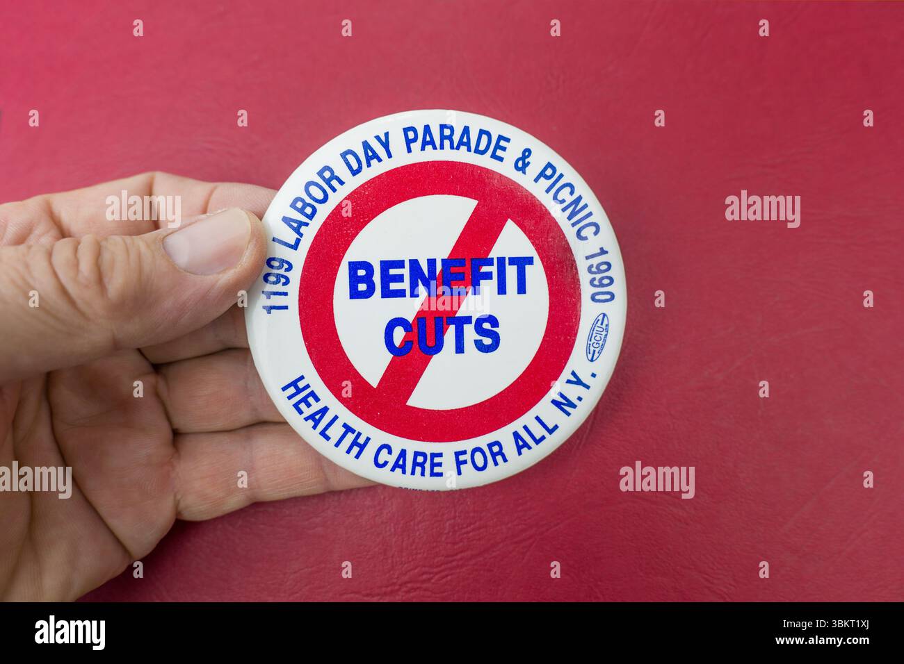 New York USA-Old 1199 union Button for Labor day. No benefit cuts for ...