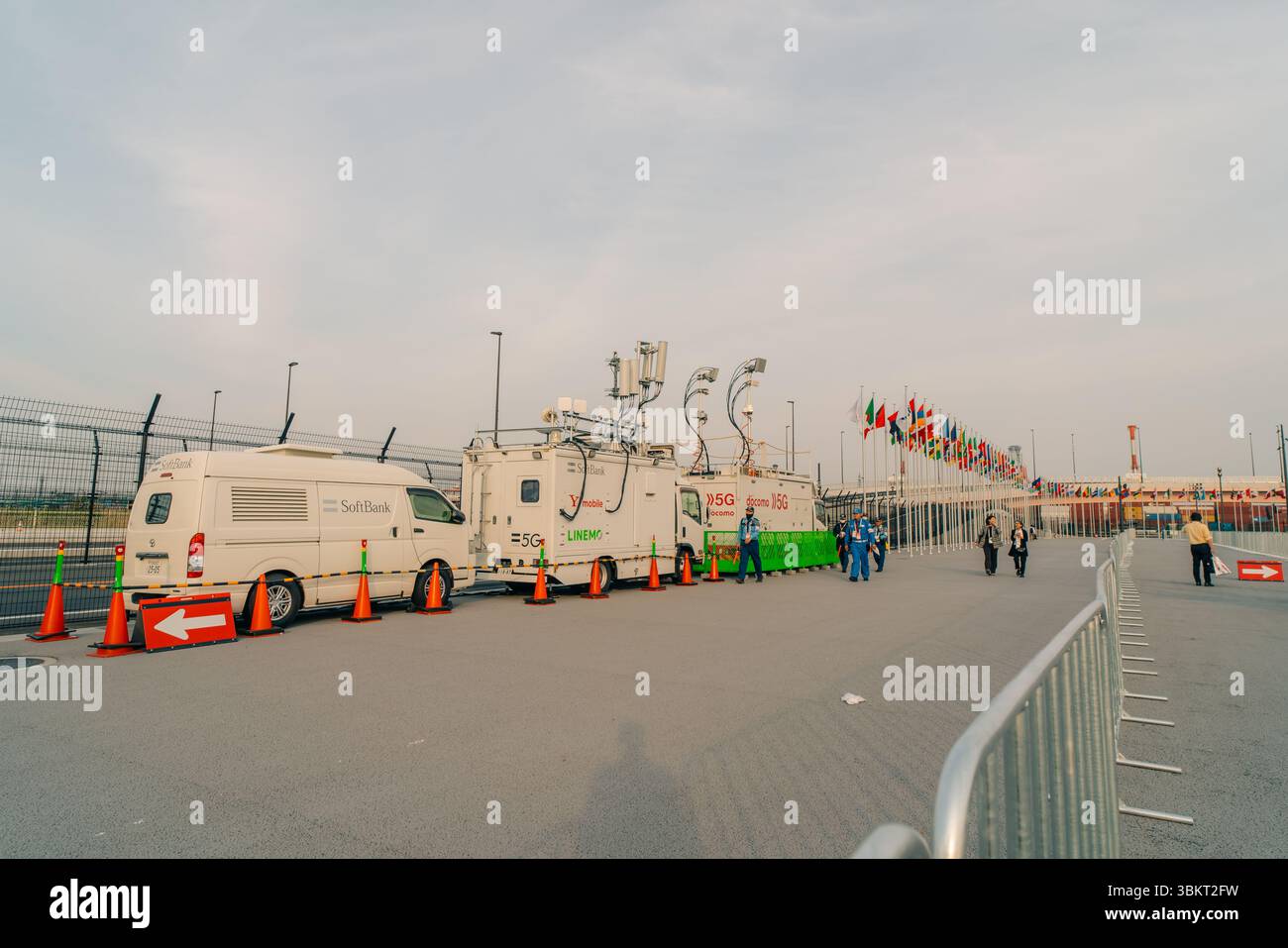 Osaka-Kansai, japan - may 2 2025 Mobile base station deployed by ...