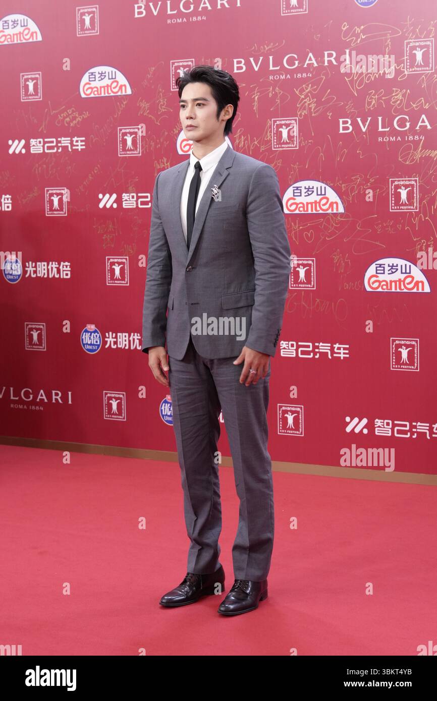 Chinese actor and model Yu Shi poses for a photo on the red carpet at ...
