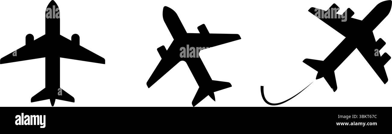 Airplane icon set, Aircraft vector sign, Airport arrival departure ...