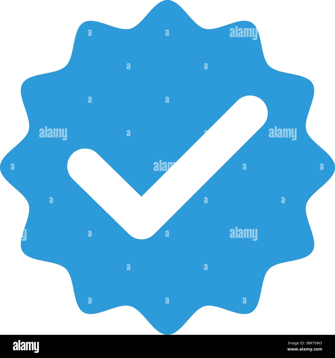 Blue tick mark Verified icon, approved profile checkmark sign for ...