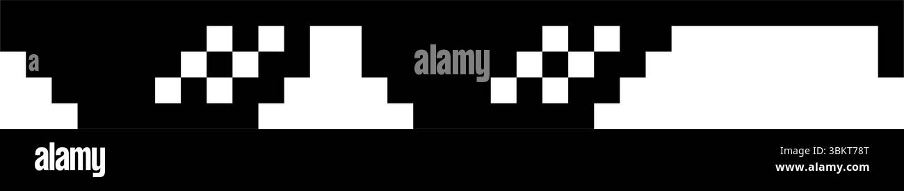 Pixel glasses icon, pixel art shades cool thug life meme glasses vector ...