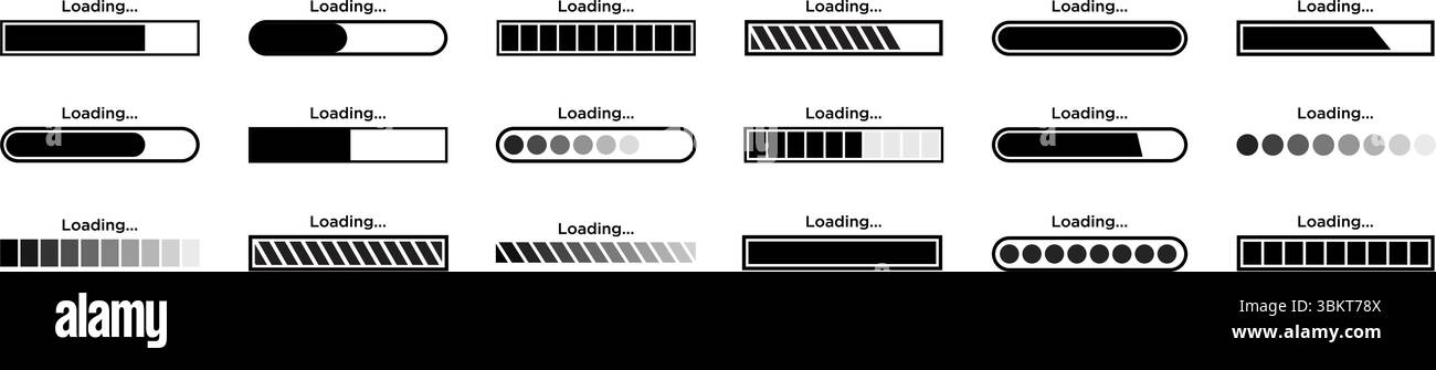 Loading icon, cursor hand click, wifi sign, buffer loader, progress bar ...