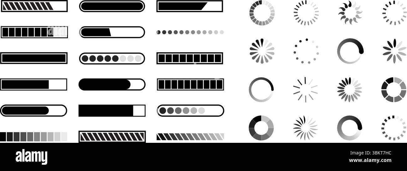 Loading icon, cursor hand click, wifi sign, buffer loader, progress bar ...