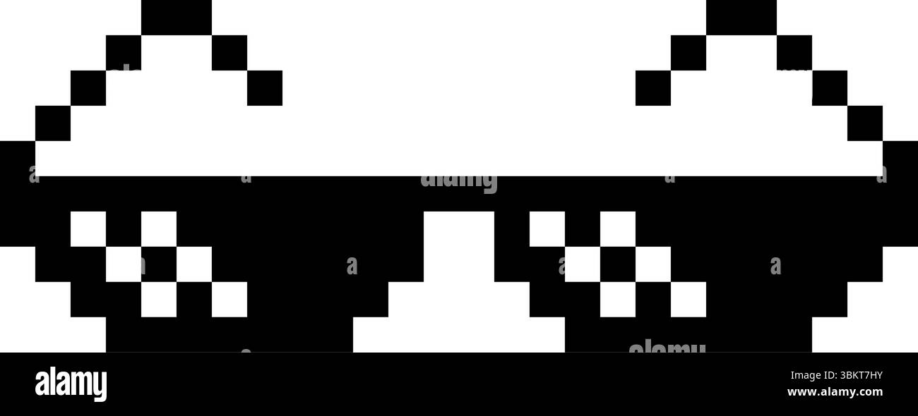 Pixel glasses icon, pixel art shades cool thug life meme glasses vector ...