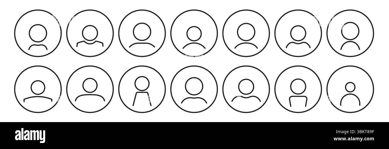 Line avatar in circle for user. Human person symbol Stock Vector Image ...