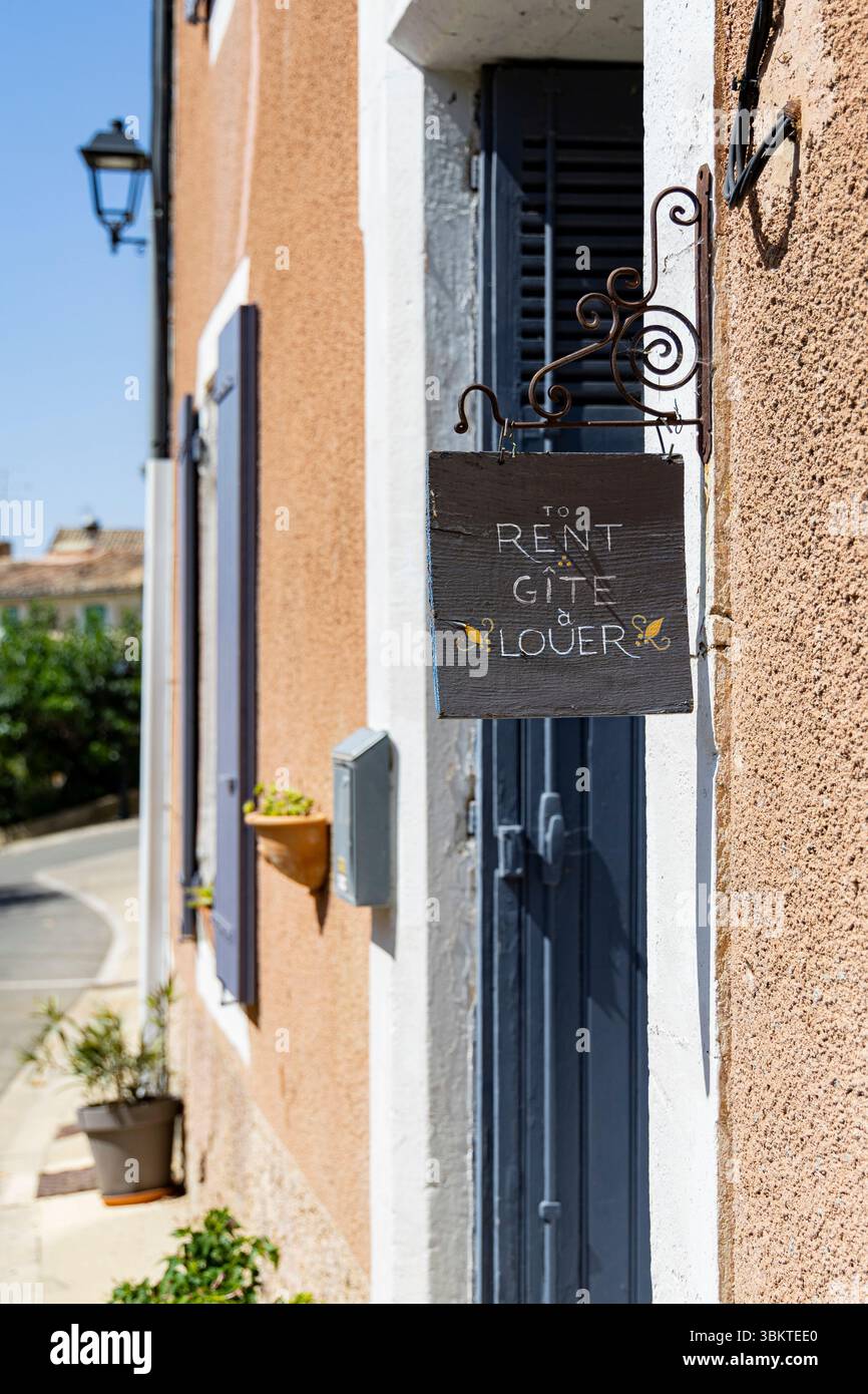 Hand painted French Gite rental sign Stock Photo - Alamy