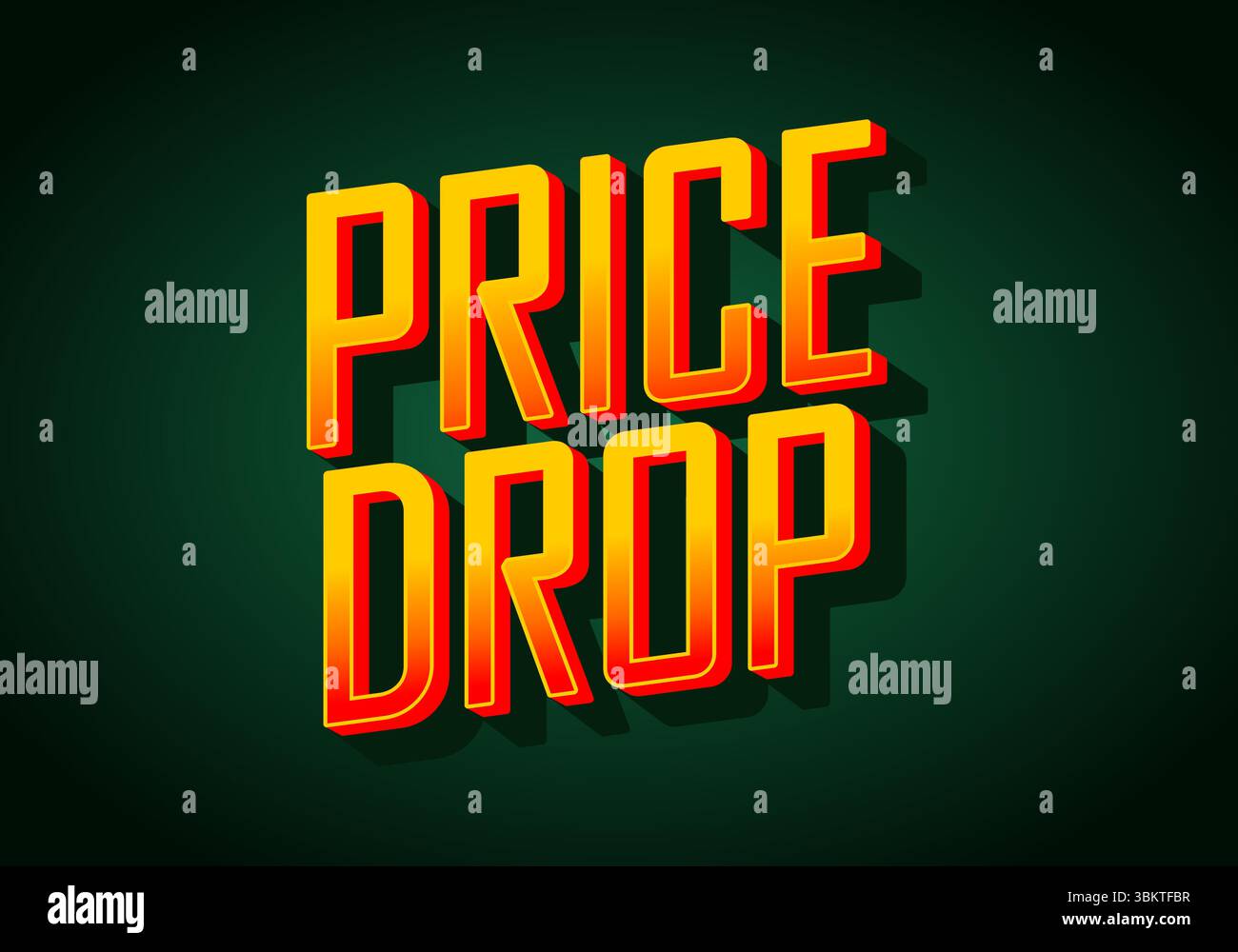 Price drop. Dynamic 3D text effect with glowing highlights and ...