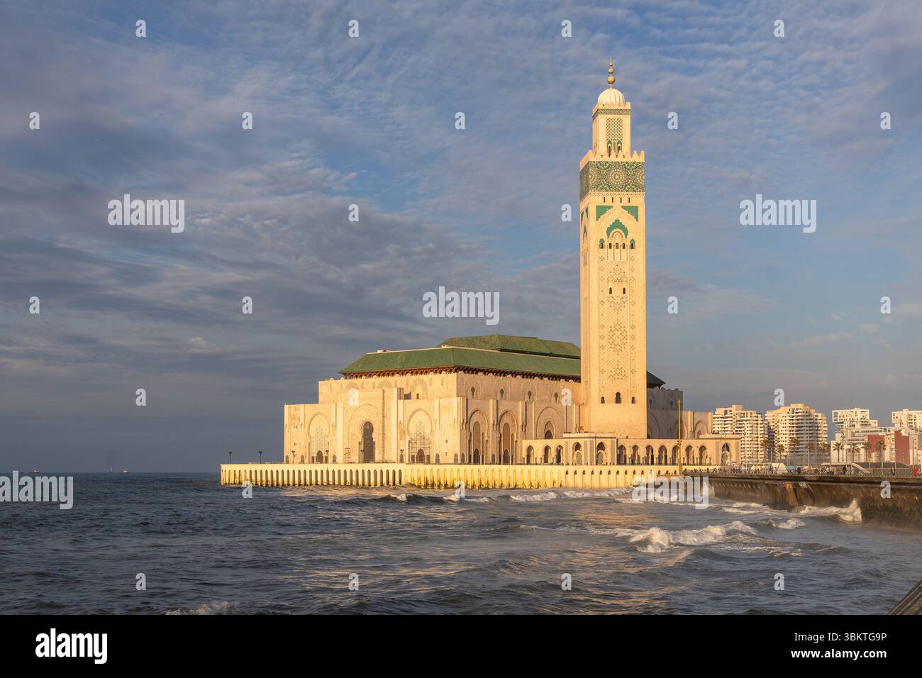 Casablanca, Morocco: Sunset over the famous Hassan II mosque and ...