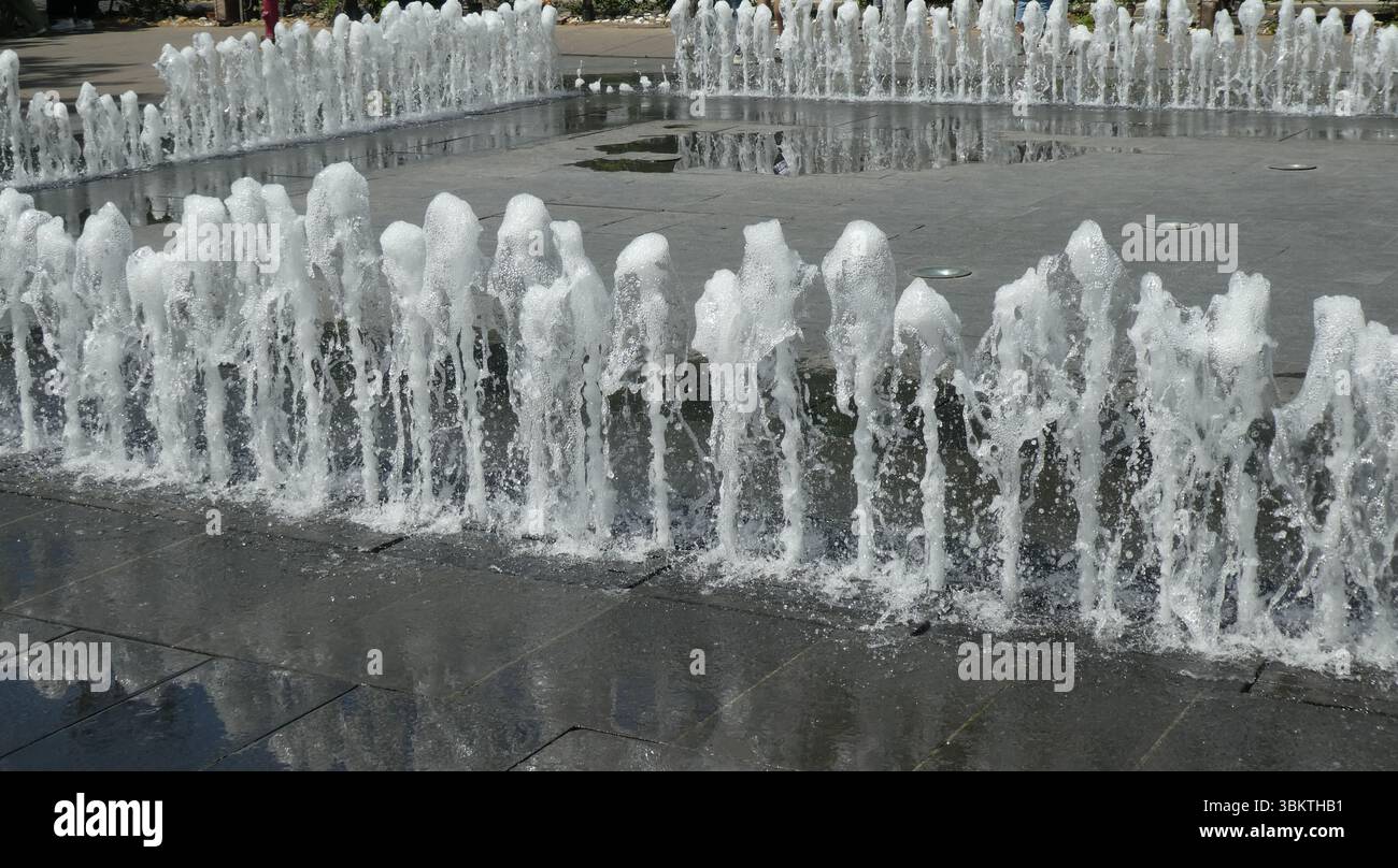 Pavement Water Jet Fountain Stock Photo - Alamy