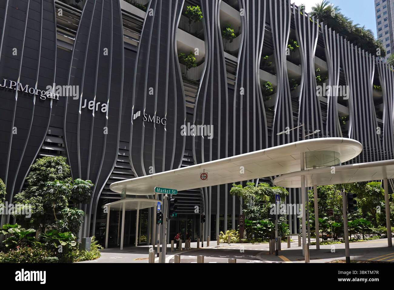 Singapore, Facade of the 51 storey sustainably designed CapitaSpring ...