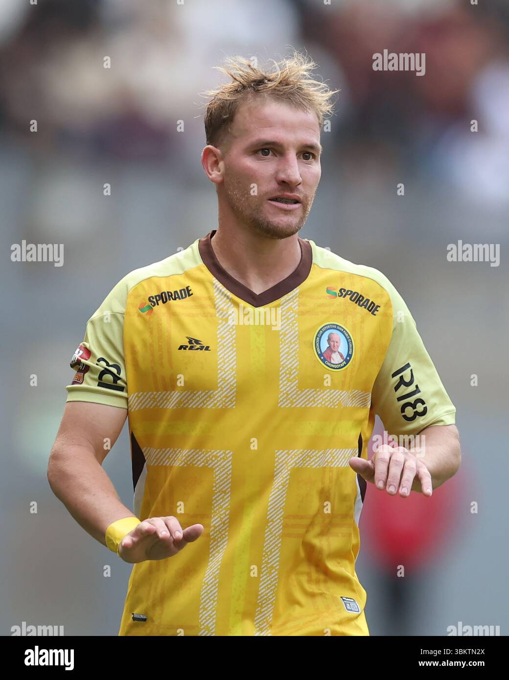 Lima, Peru. 18th May, 2025. Cristhian Tizon of Juan Pablo II during the ...
