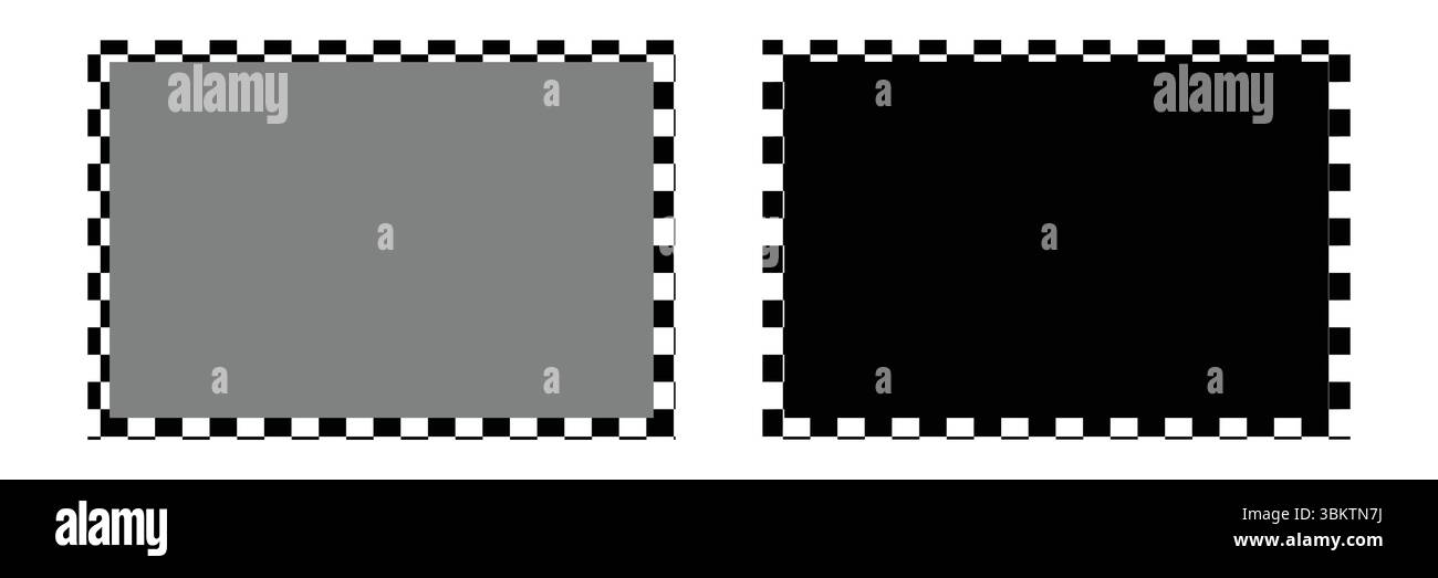 Rectangle frame with checkered print on borders. Rectangular vignette ...