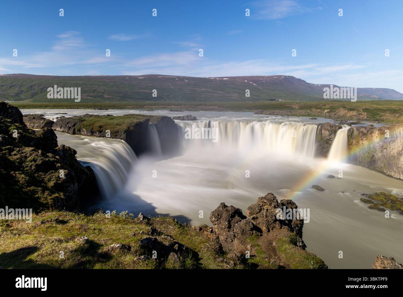 Godafoss Waterfall is one of Iceland’s most iconic natural wonders in ...