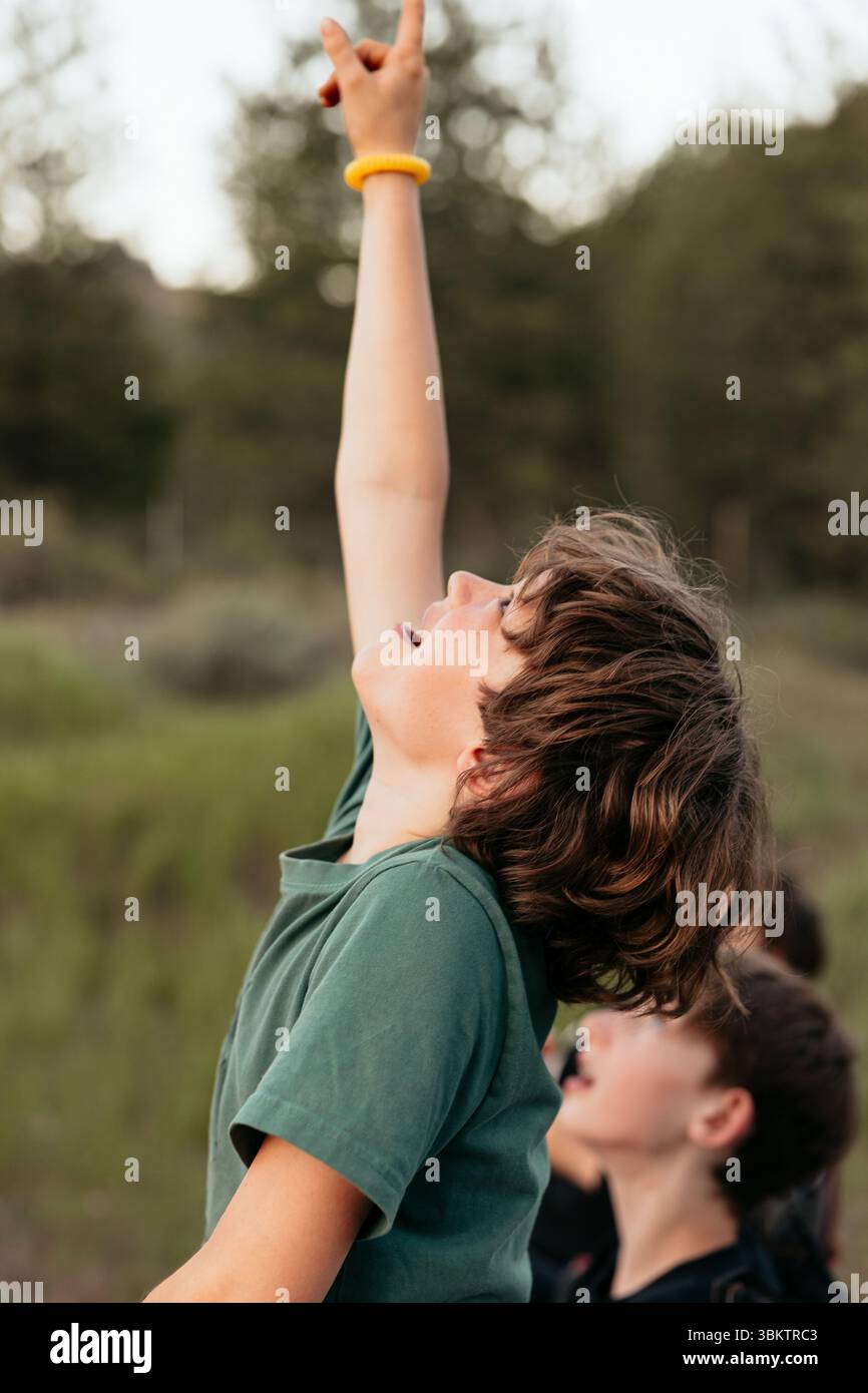 Child looking upward with wonder hi-res stock photography and images ...