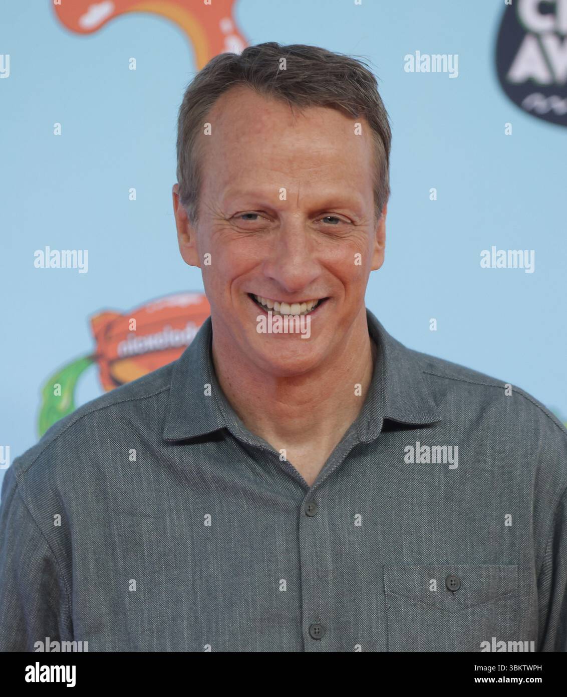Tony Hawk attends the 2025 Nickelodeon Kids' Choice Awards at Barker ...