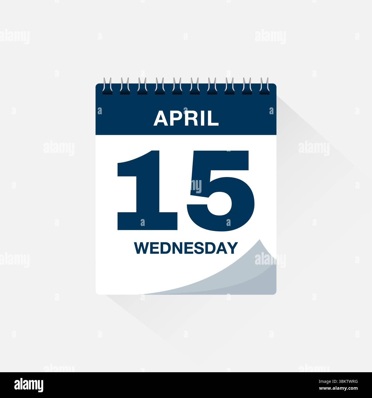 Calendar with date April 15. Day calendar icon vector, event calendar ...