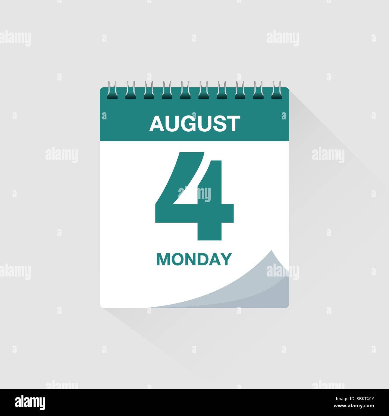 Calendar with date August 4. Day calendar icon vector, event calendar ...