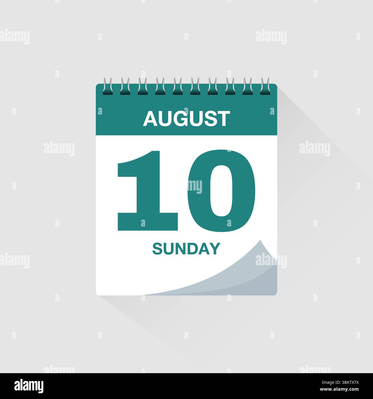 Calendar with date August 10. Day calendar icon vector, event calendar ...