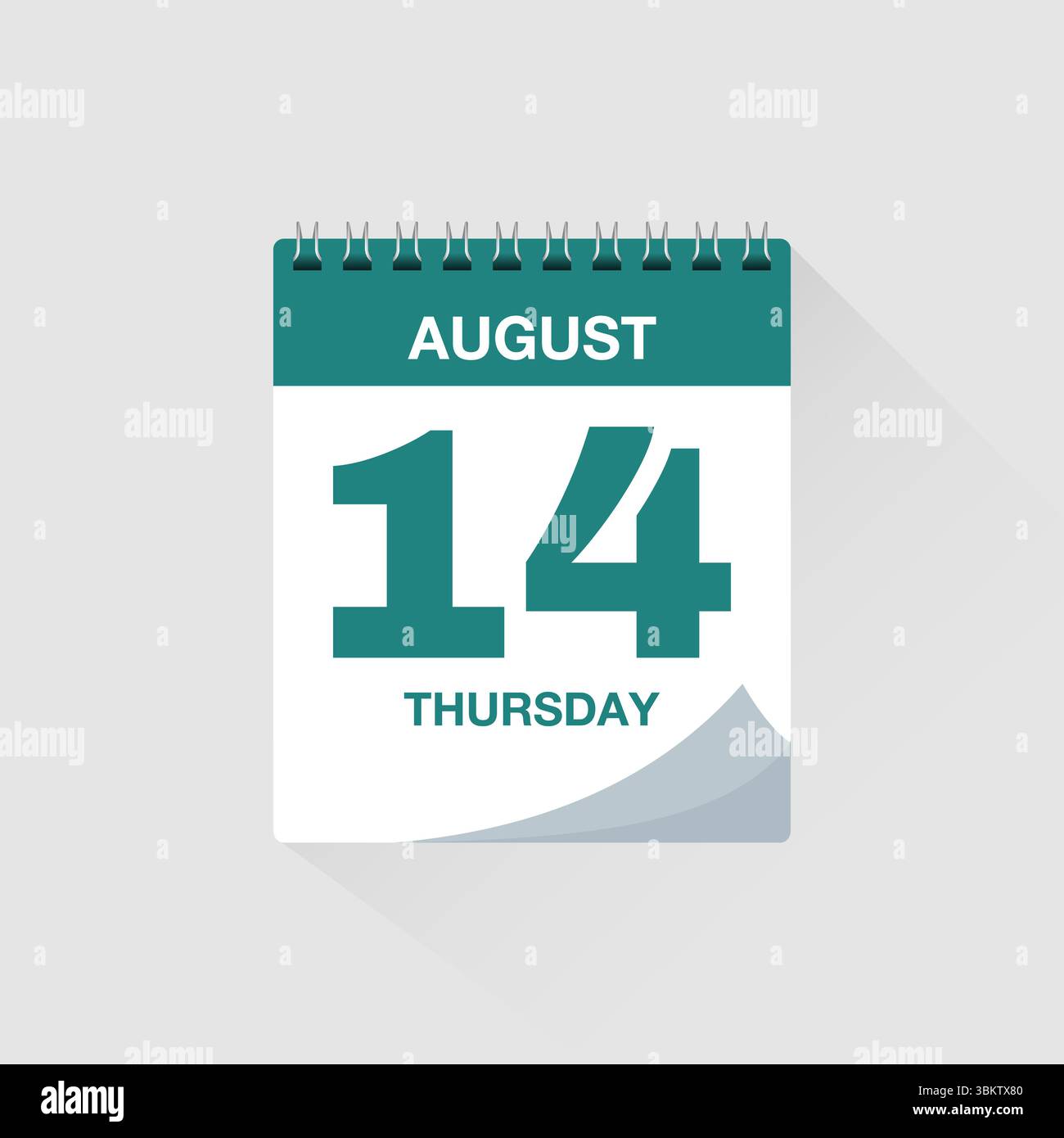 Calendar with date August 14. Day calendar icon vector, event calendar ...