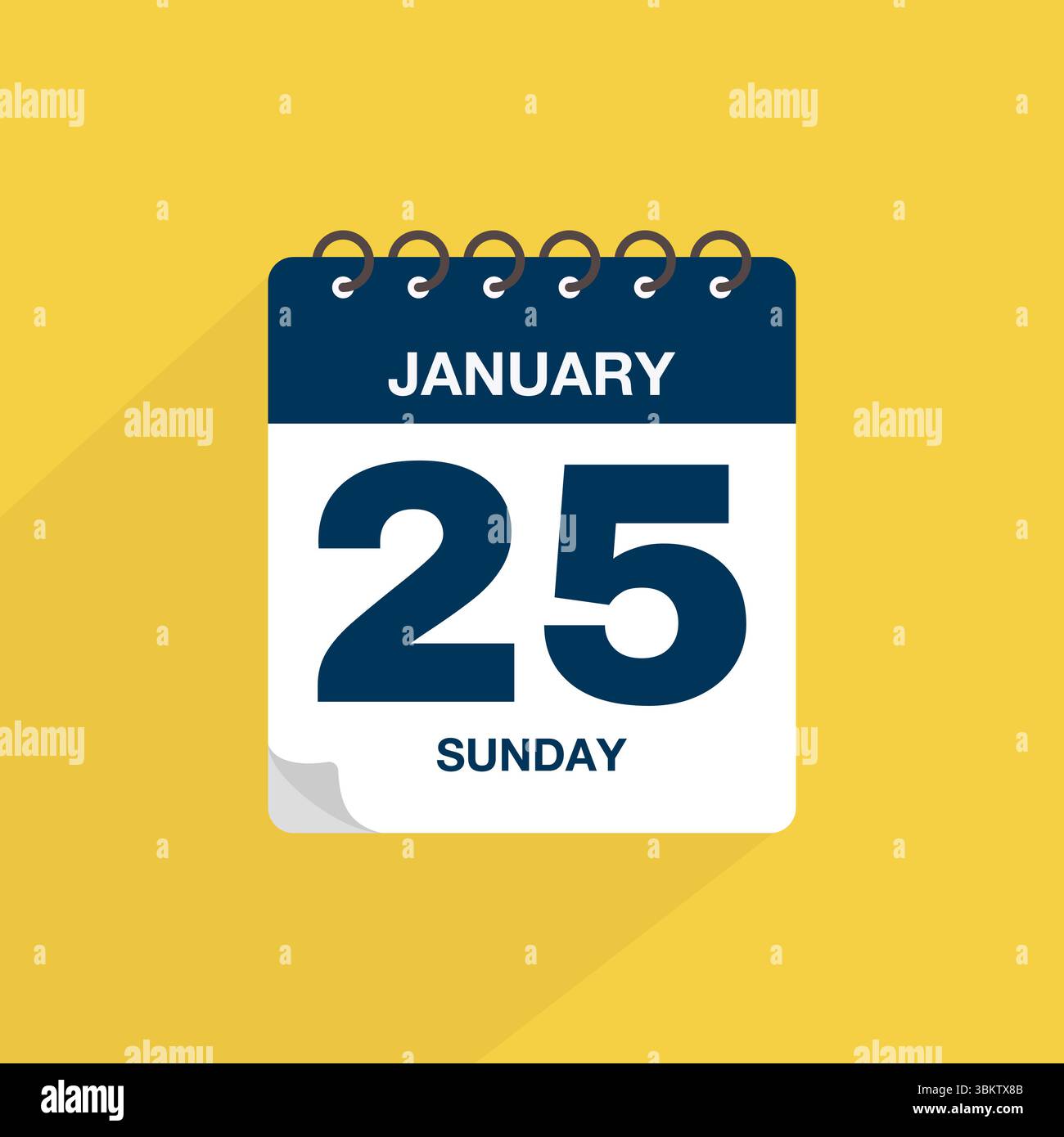 Calendar with date January 25. Day calendar icon vector, event calendar ...