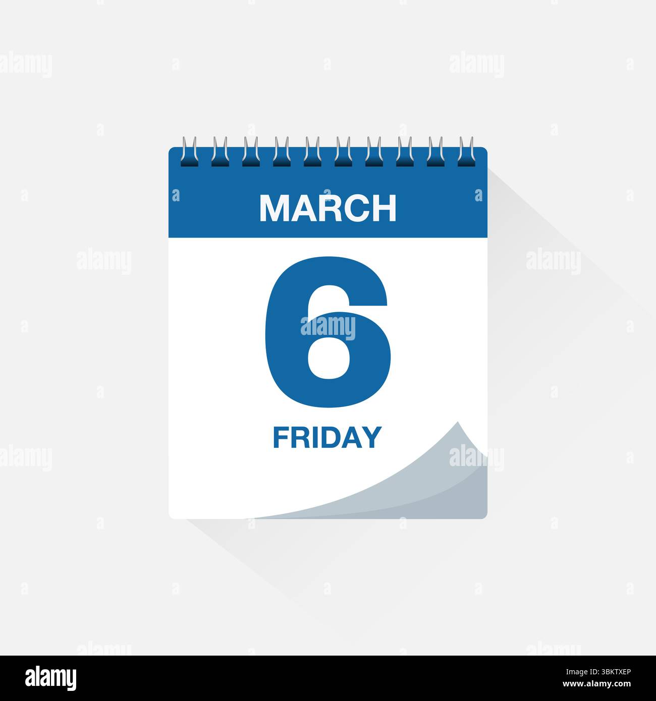Day calendar with date March 6. Calendar icon vector. Event calendar ...