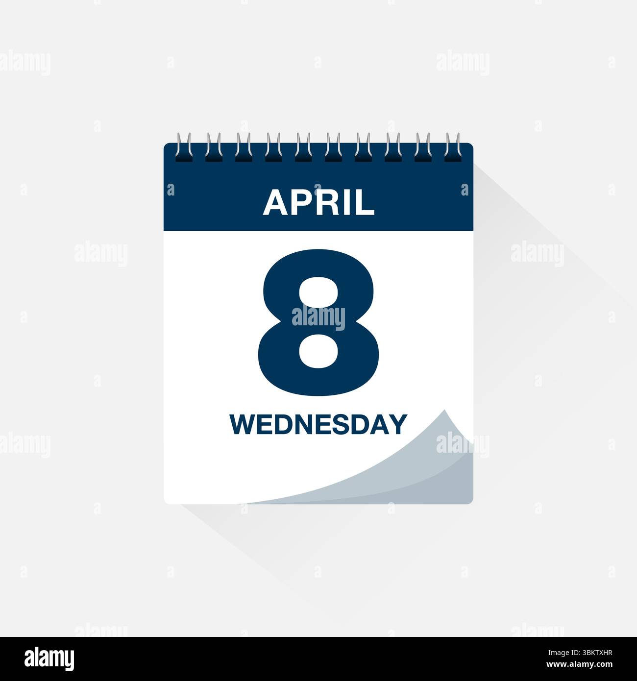 Calendar with date April 8. Day calendar icon vector, event calendar ...