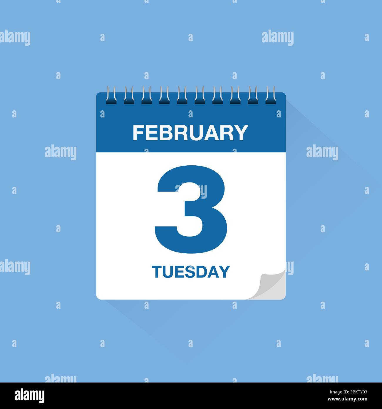 Calendar with date February 3. Day calendar icon vector, event calendar ...