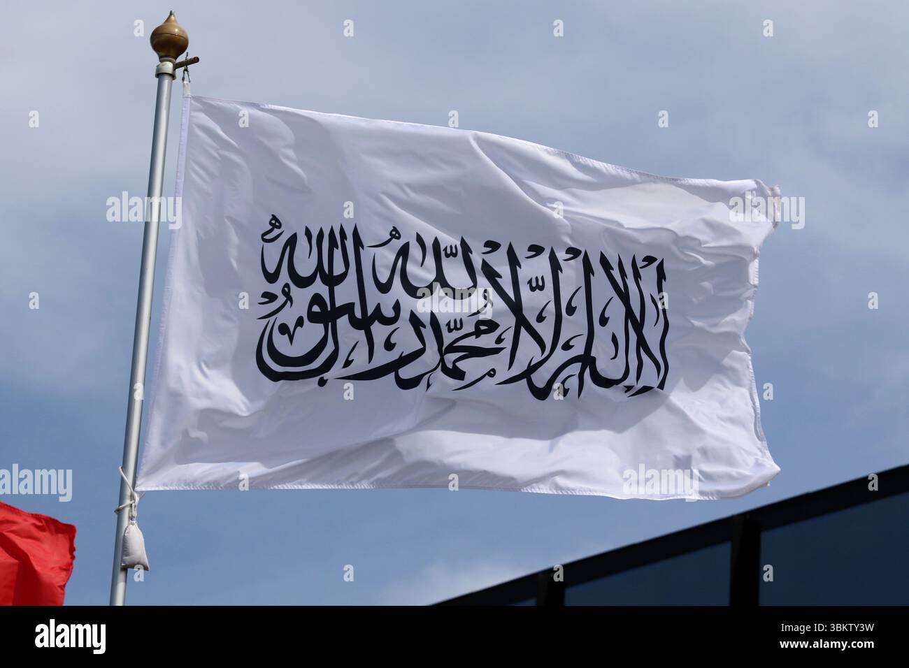 The national flag of the Islamic Emirate of Afghanistan, the Taliban ...