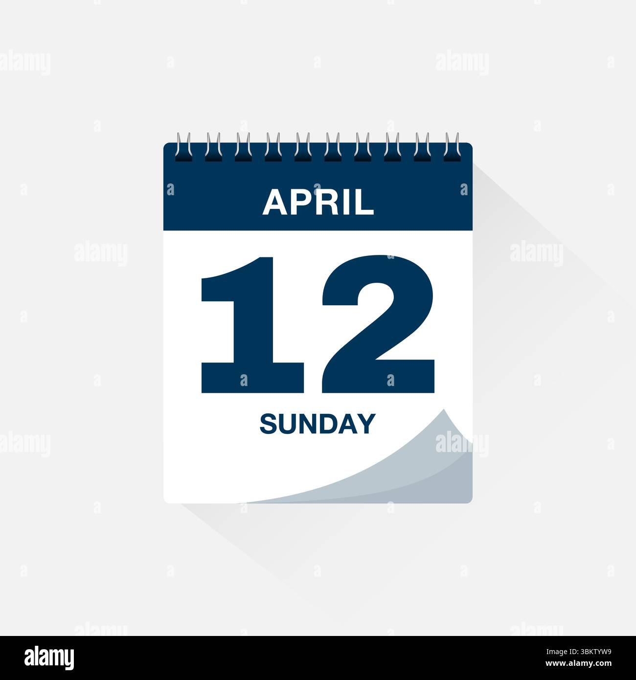 Calendar with date April 12. Day calendar icon vector, event calendar ...