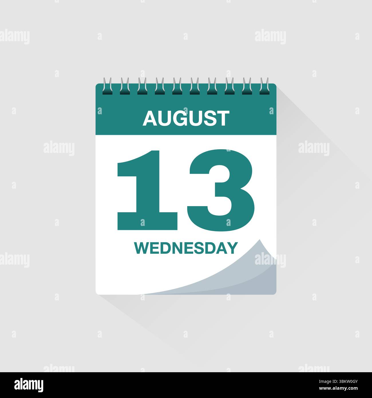 Calendar with date August 13. Day calendar icon vector, event calendar ...