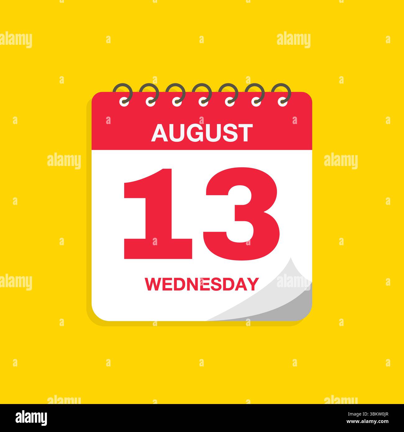13 august calendar day Stock Vector Images - Alamy