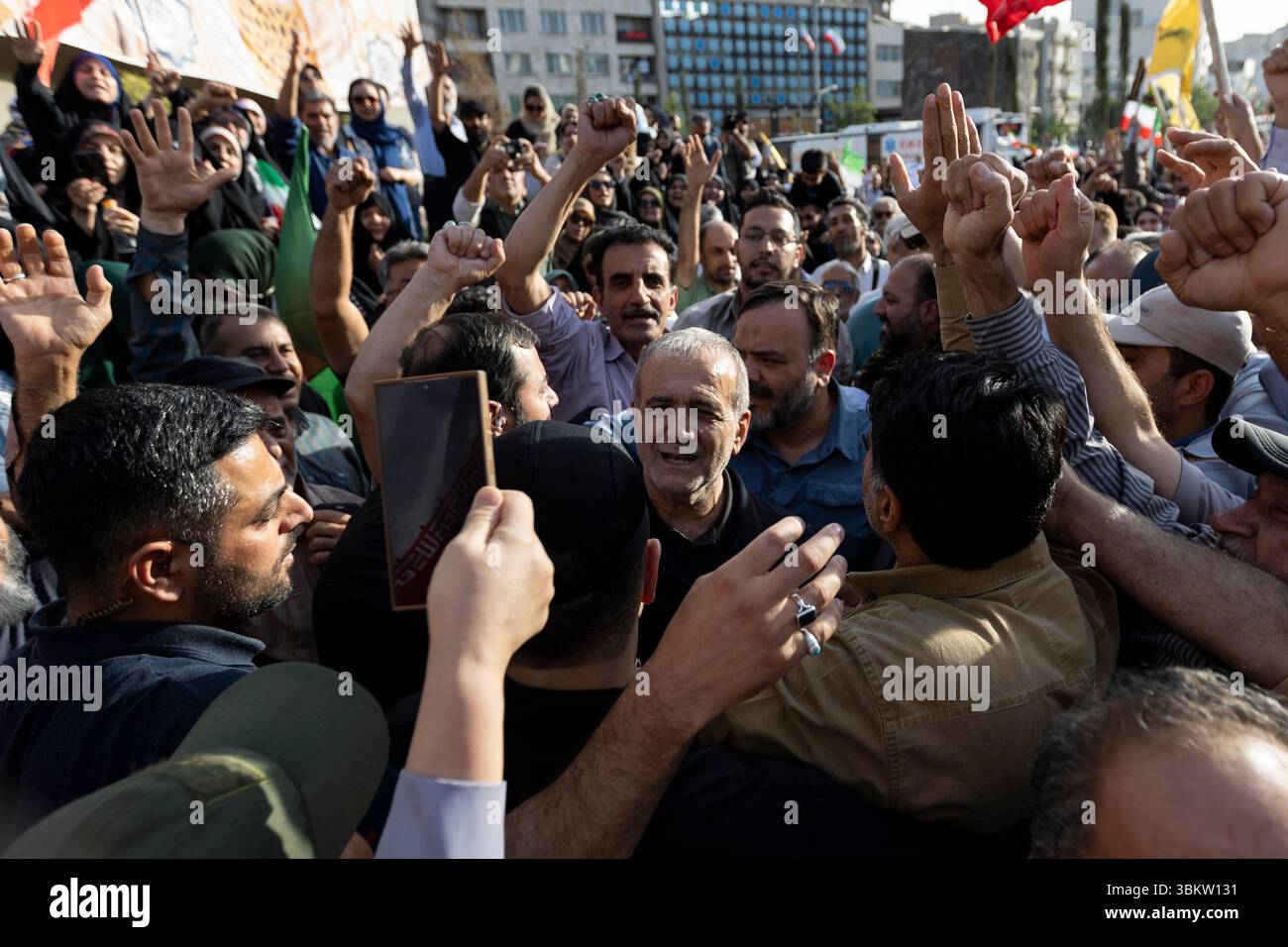 Tehran, Iran. 22nd June, 2025. Iranian President Masoud Pezeshkian ...