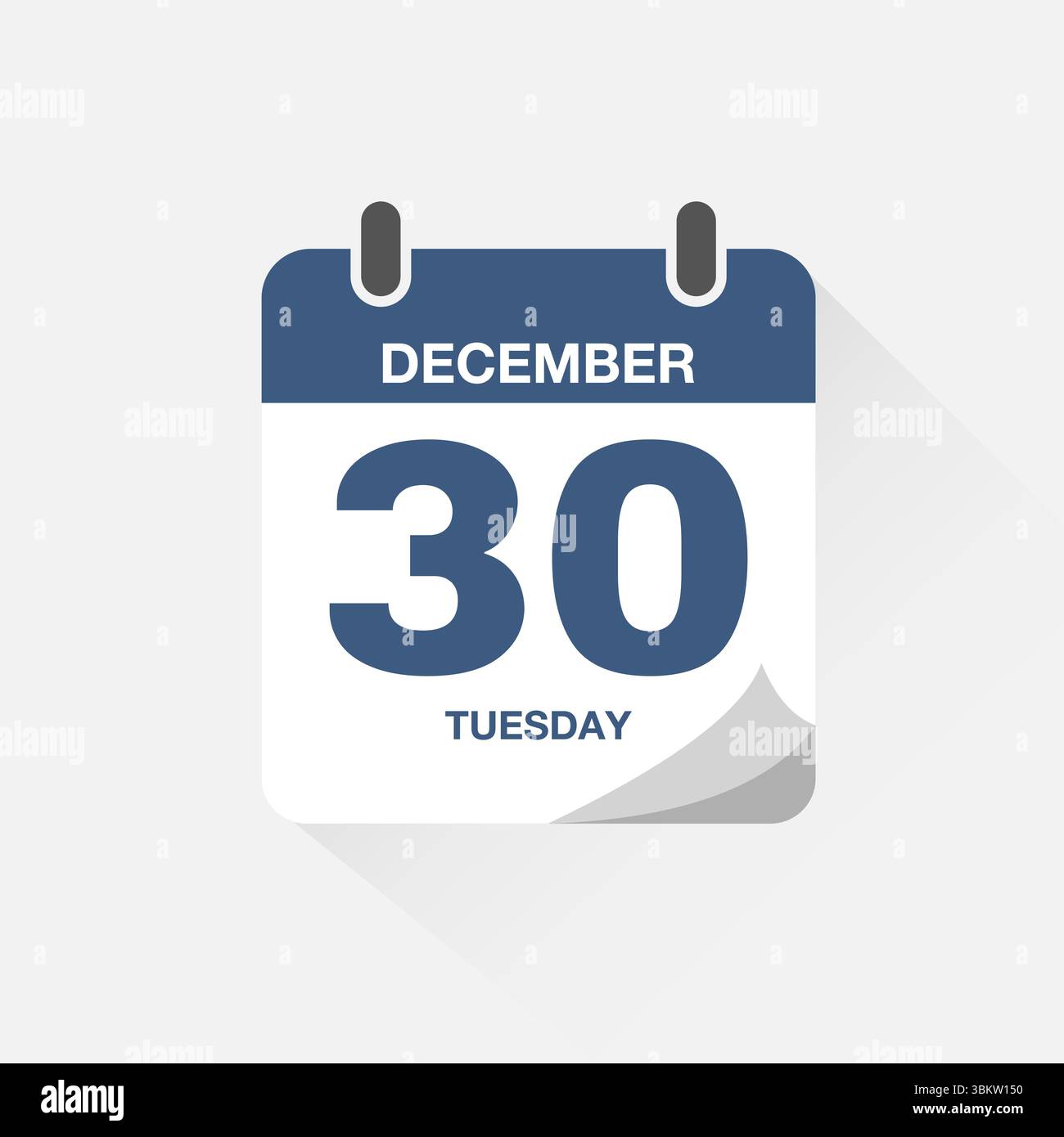Day calendar with date December 30. Calendar icon vector. Event ...