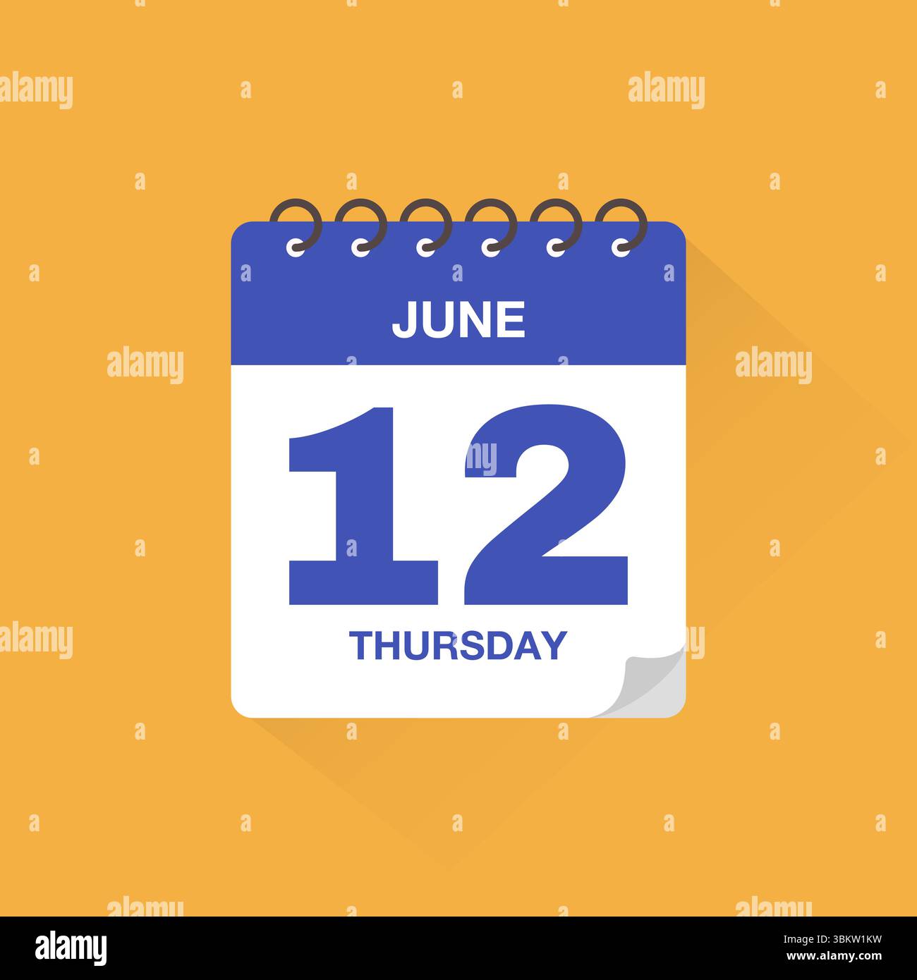 Day calendar with date June 12. Calendar icon vector. Event calendar ...