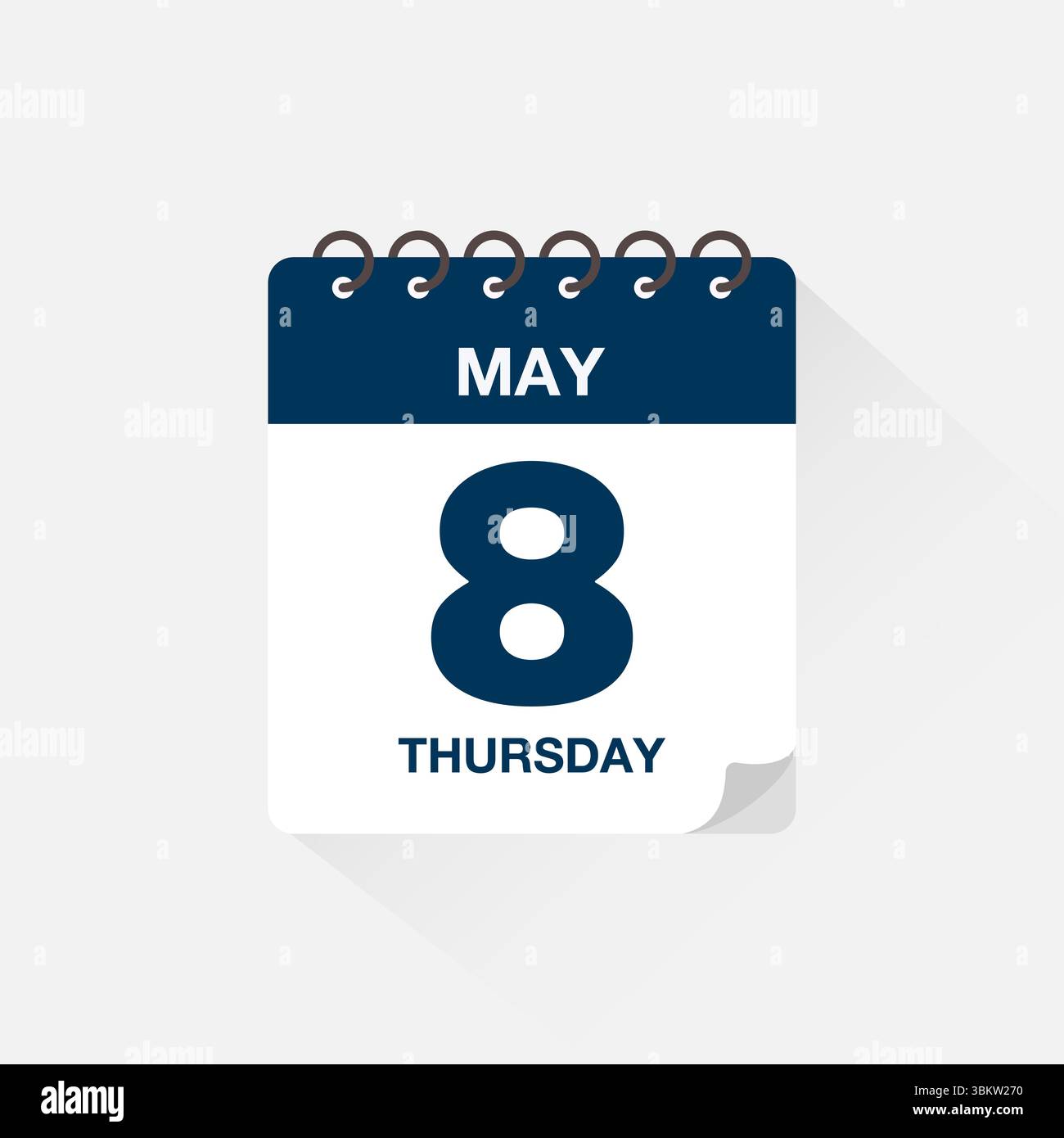 Calendar with date May 8, day calendar icon vector illustration. Event ...