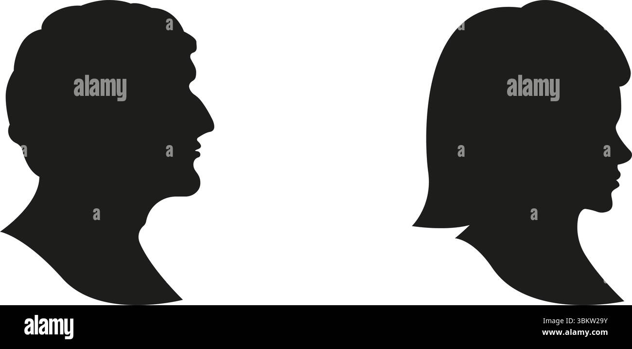 Male And Female Silhouette Profiles Solid Icon Set. Gender ...
