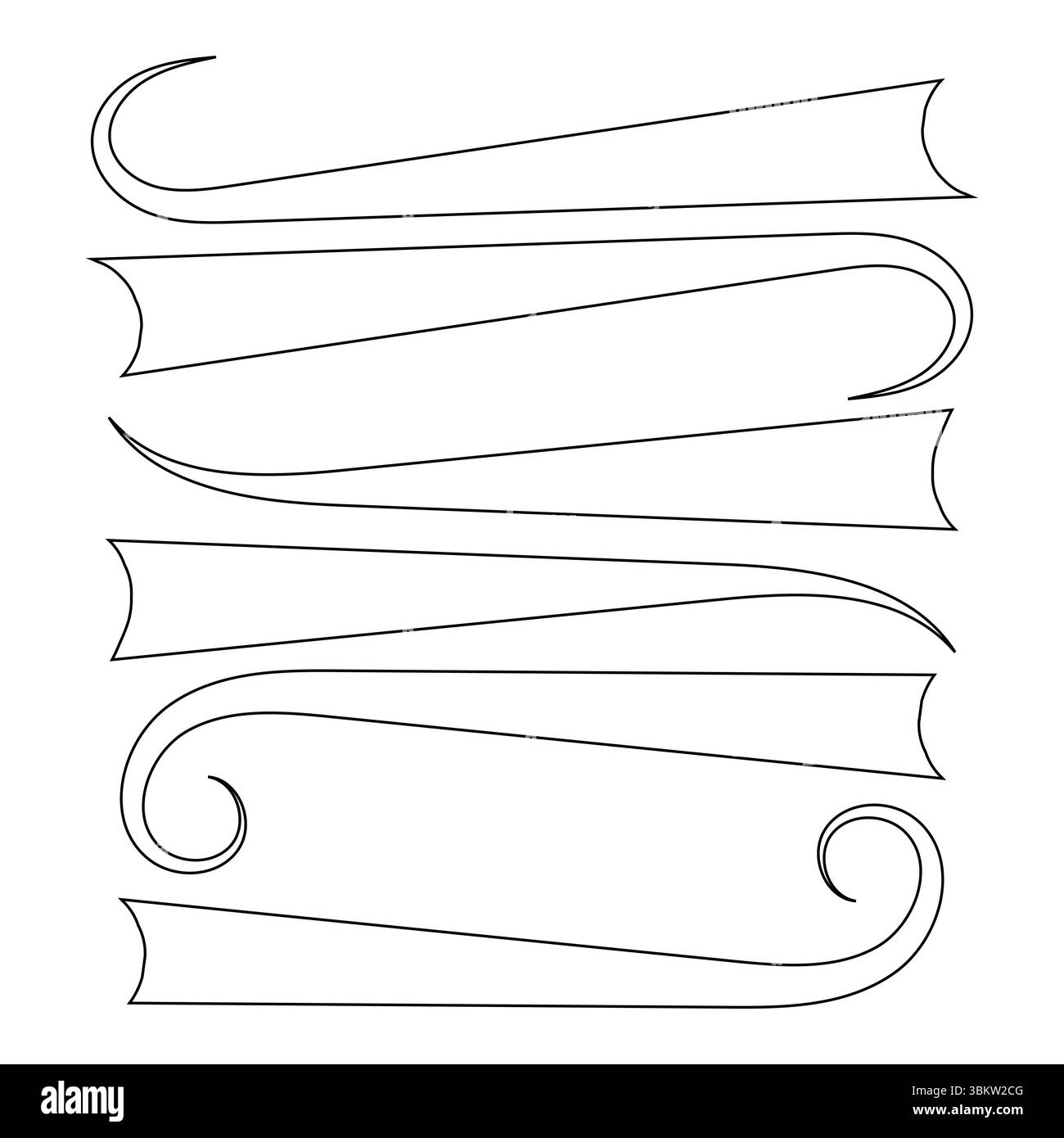 Line swash, curly under, calligraphy squiggle swoosh, underline stroke ...