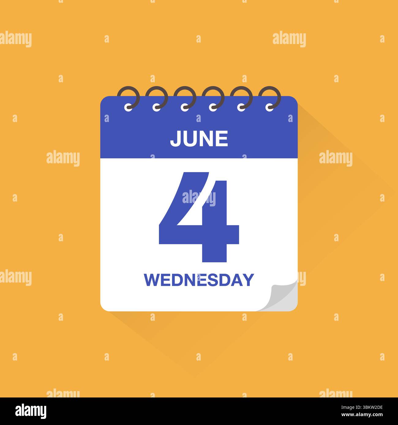 Day calendar with date June 4. Calendar icon vector. Event calendar ...
