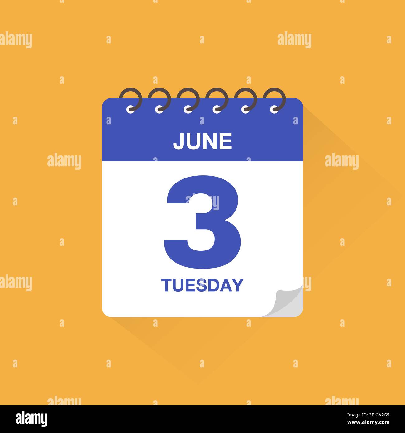 Day calendar with date June 3. Calendar icon vector. Event calendar ...
