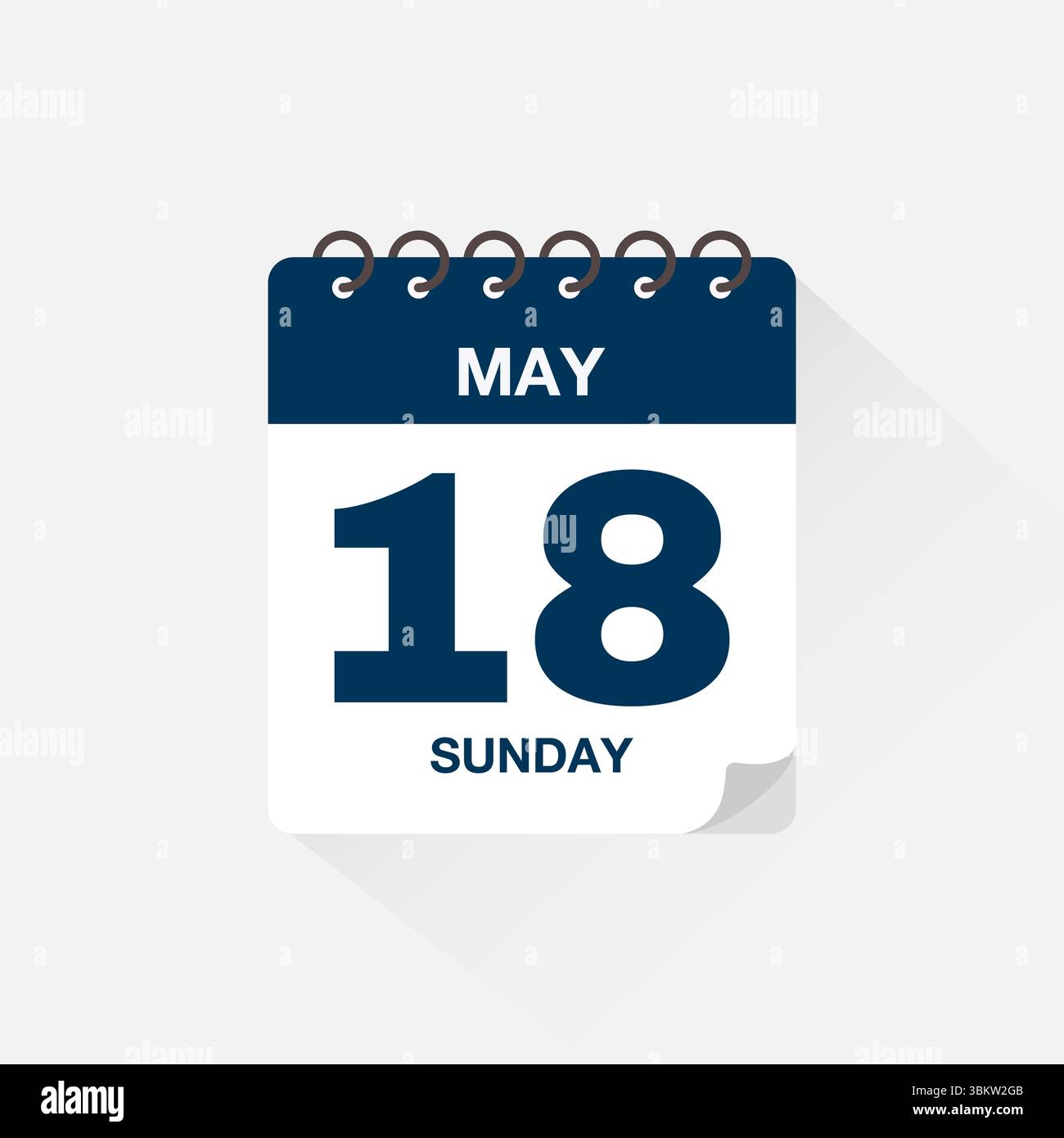 Calendar with date May 18, day calendar icon vector illustration. Event ...