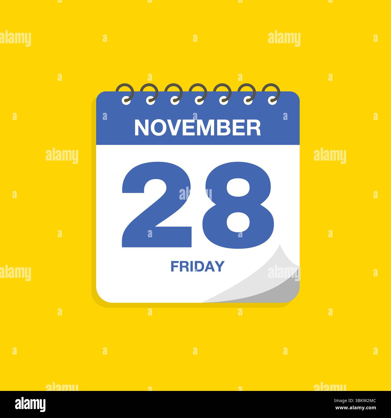Day calendar with date November 28. Calendar icon vector. Event ...