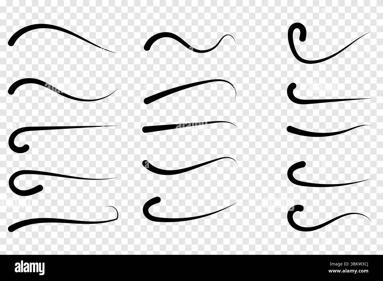Vector Swooshes, Swishes, Whooshes, and Swashes for Typography on Retro ...