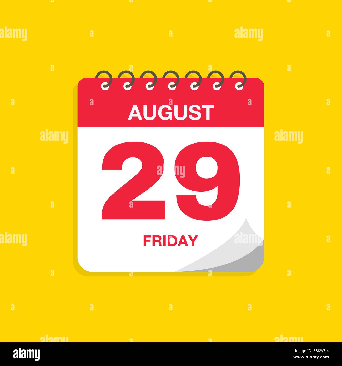 Day calendar with date August 29. Calendar icon vector. Event calendar ...