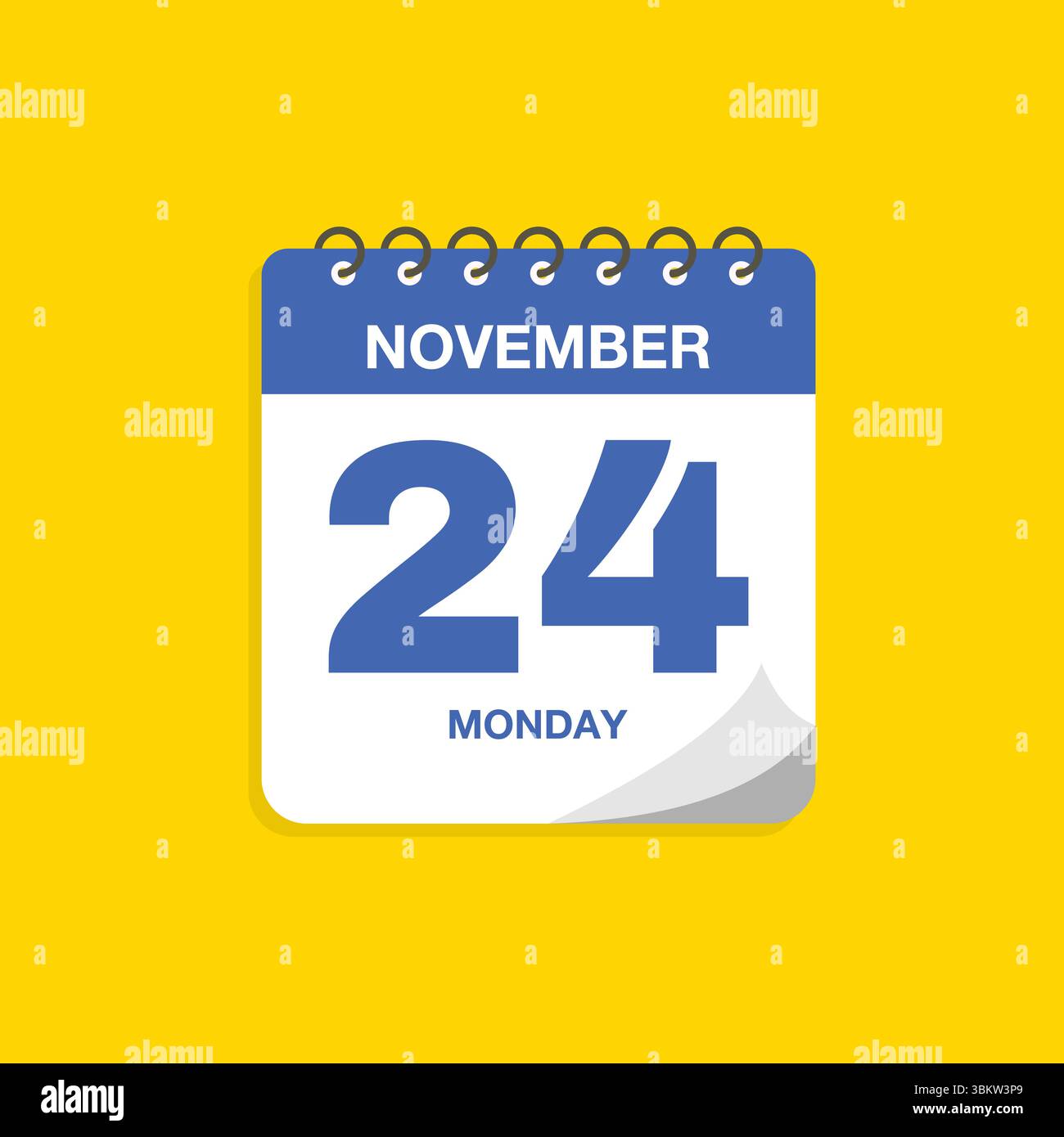 Day calendar with date November 24. Calendar icon vector. Event calendar reminder, business ...