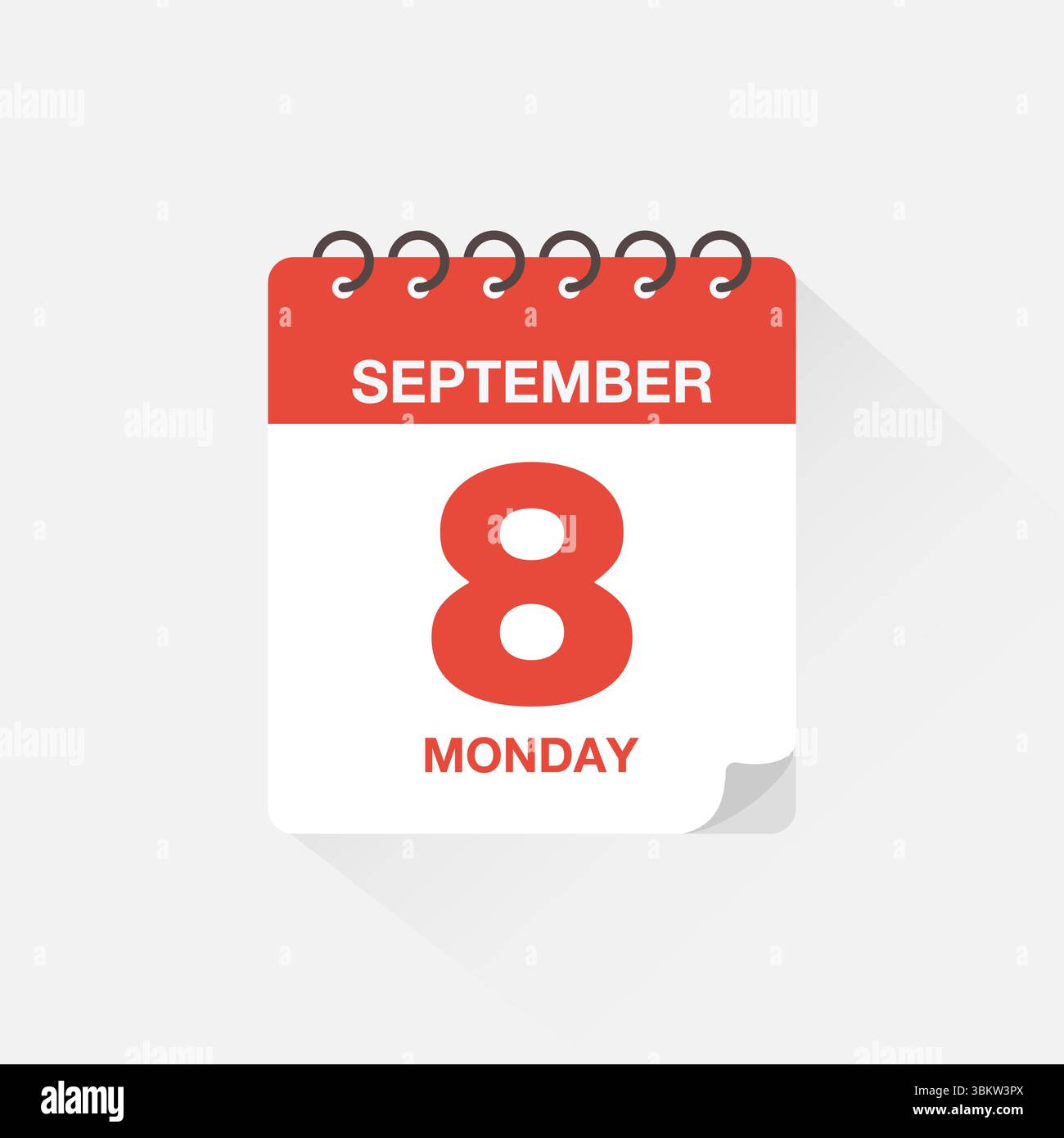 Day calendar with date September 8. Calendar icon vector. Event ...